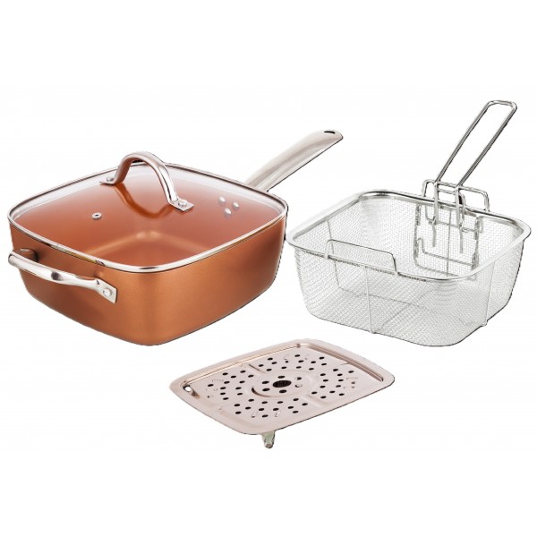 Oliver Voltz OV51319H4 aluminum square pot with frying basket and ...